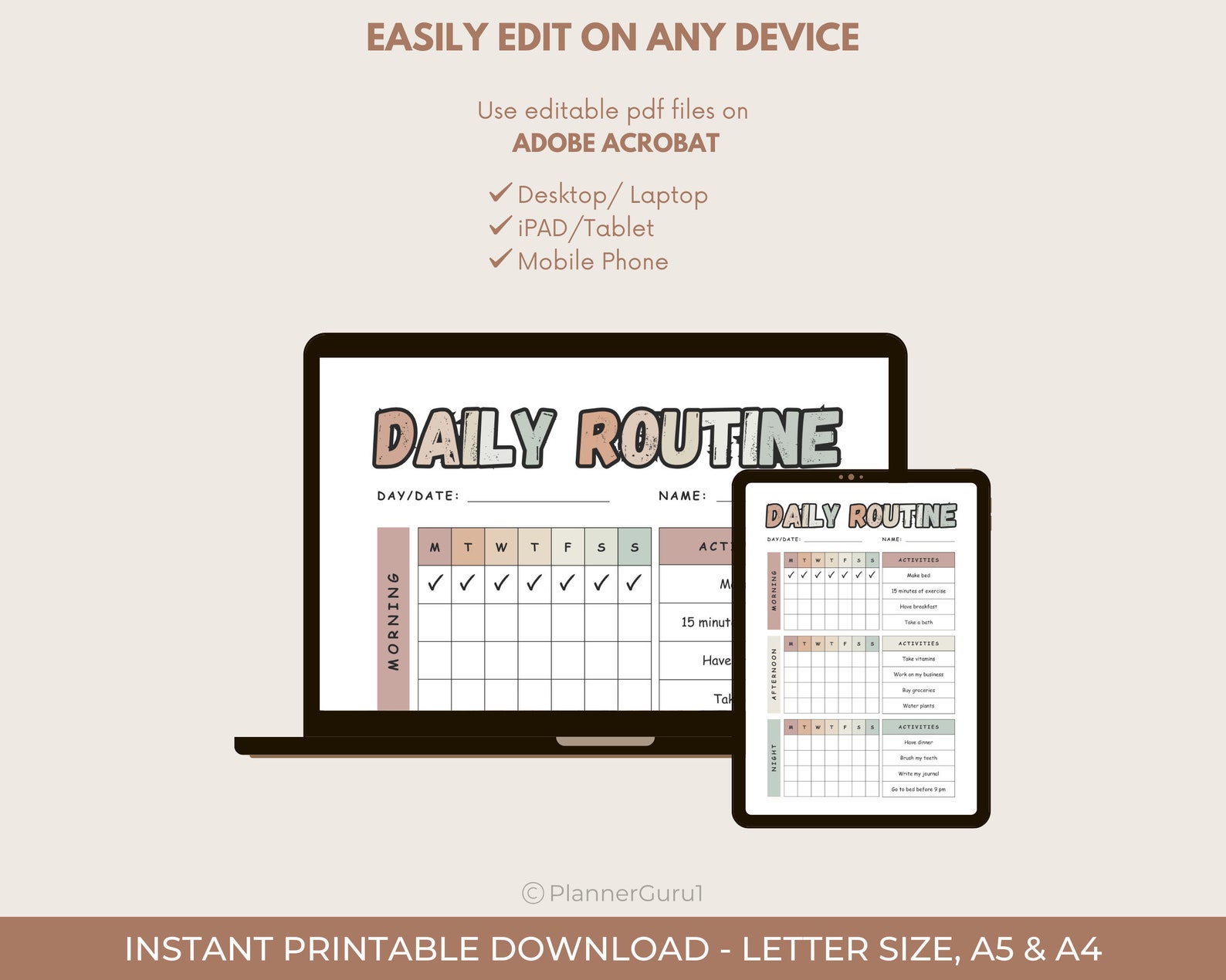 Printable Daily Schedule Template for Kids, Daily Schedule for ...