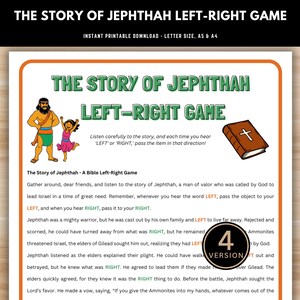 The Story of Jephthah Left-right Game - Printable Bible Game for Church ...