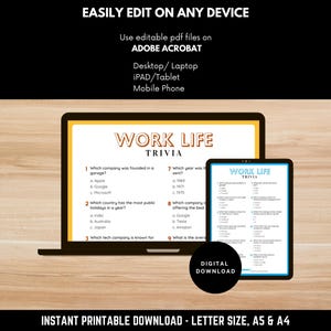 Work Trivia Game Office Party Game Printable Work Game for Team ...