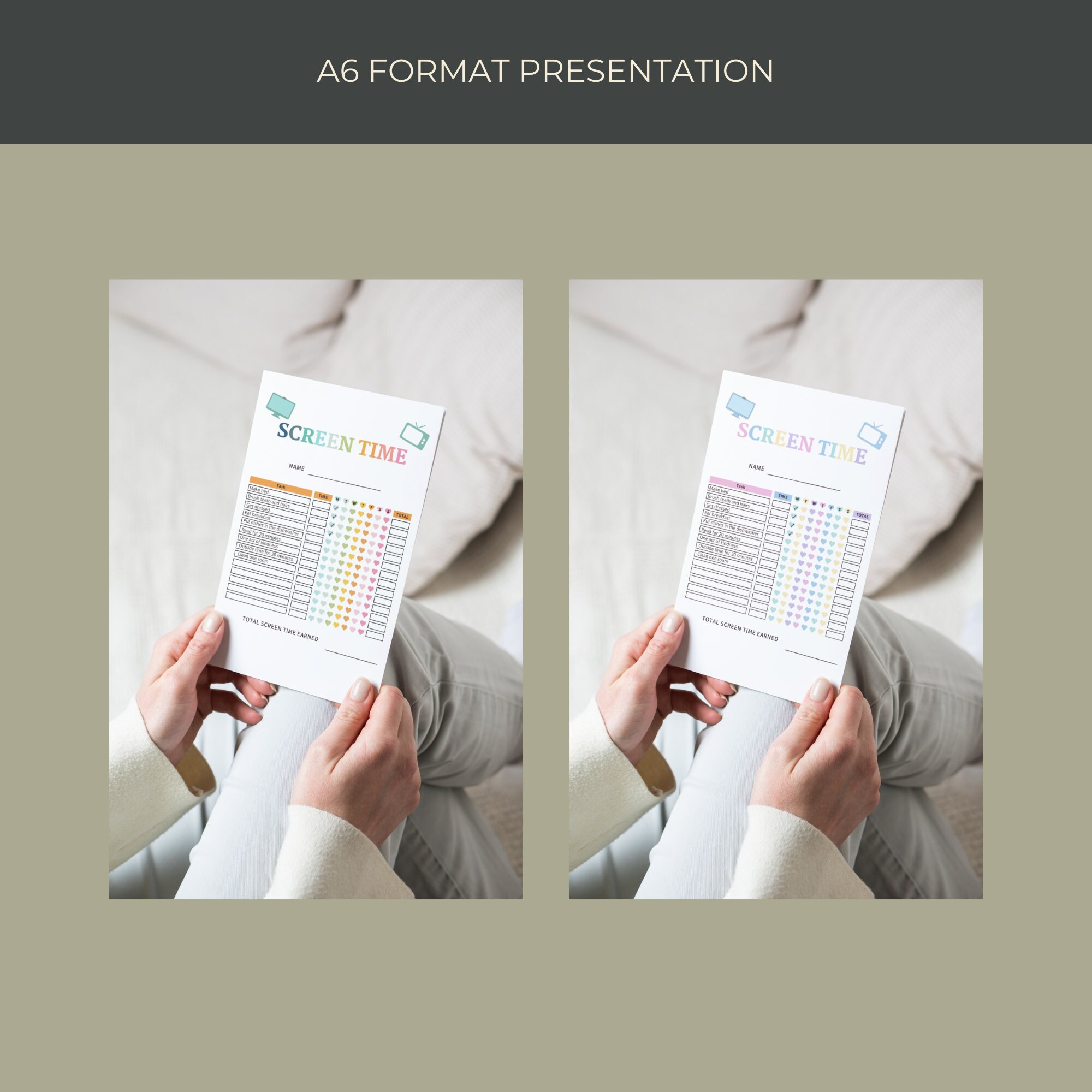 Screen Time Chart Checklist, Editable Printable Screen Time Task Chart ...