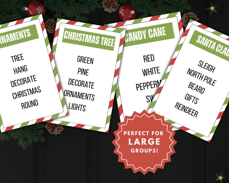 Christmas Taboo Game | Printable Christmas Party Game | Forbidden Word ...