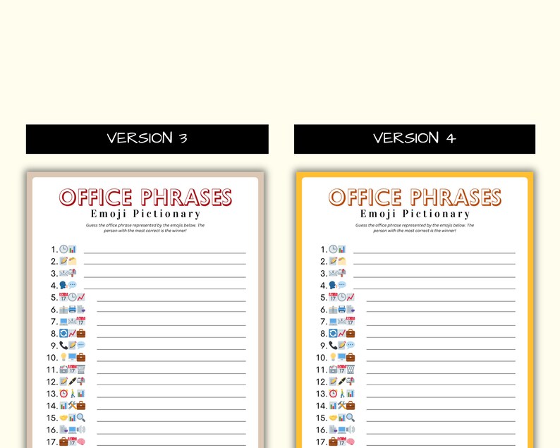 Office Emoji Pictionary Game Work Party Game Office Team Building ...