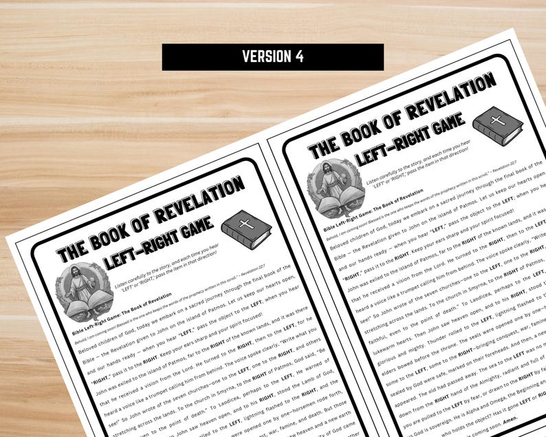 Bible Left Right Game Printable | Revelation Story | Christian Gift ...