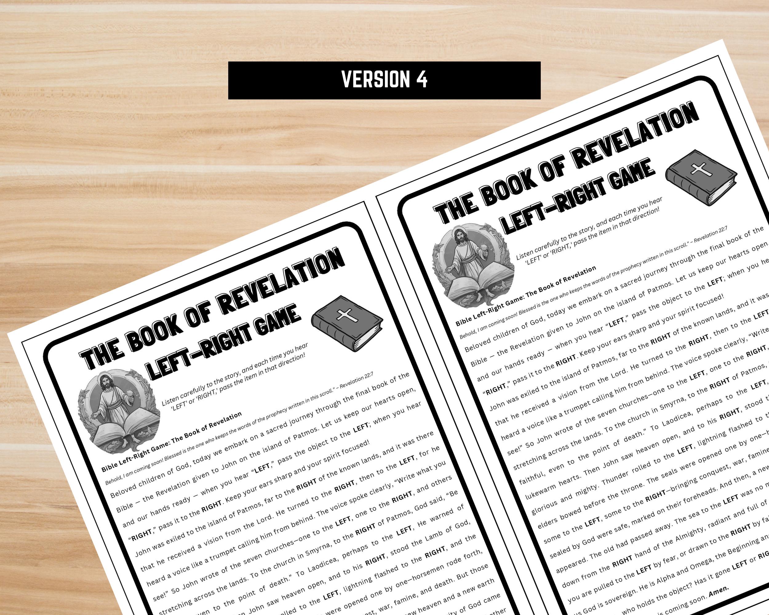 Bible Left Right Game Printable | Revelation Story | Christian Gift ...