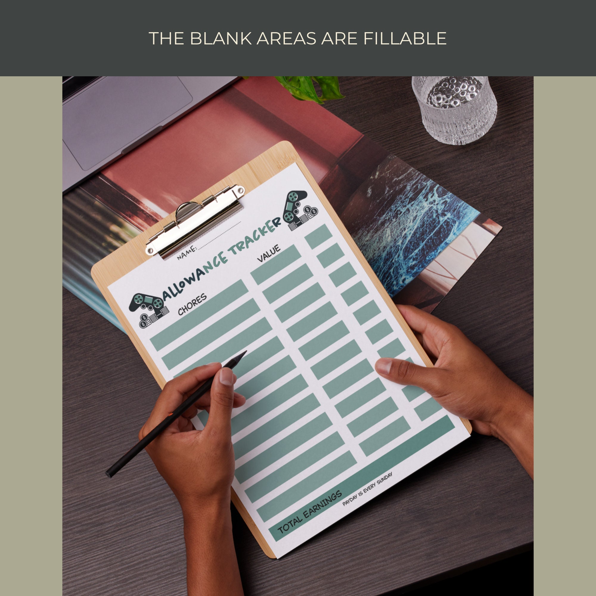 Enhanced Digital Allowance Tracker: Editable Allowance Chart for Kids ...