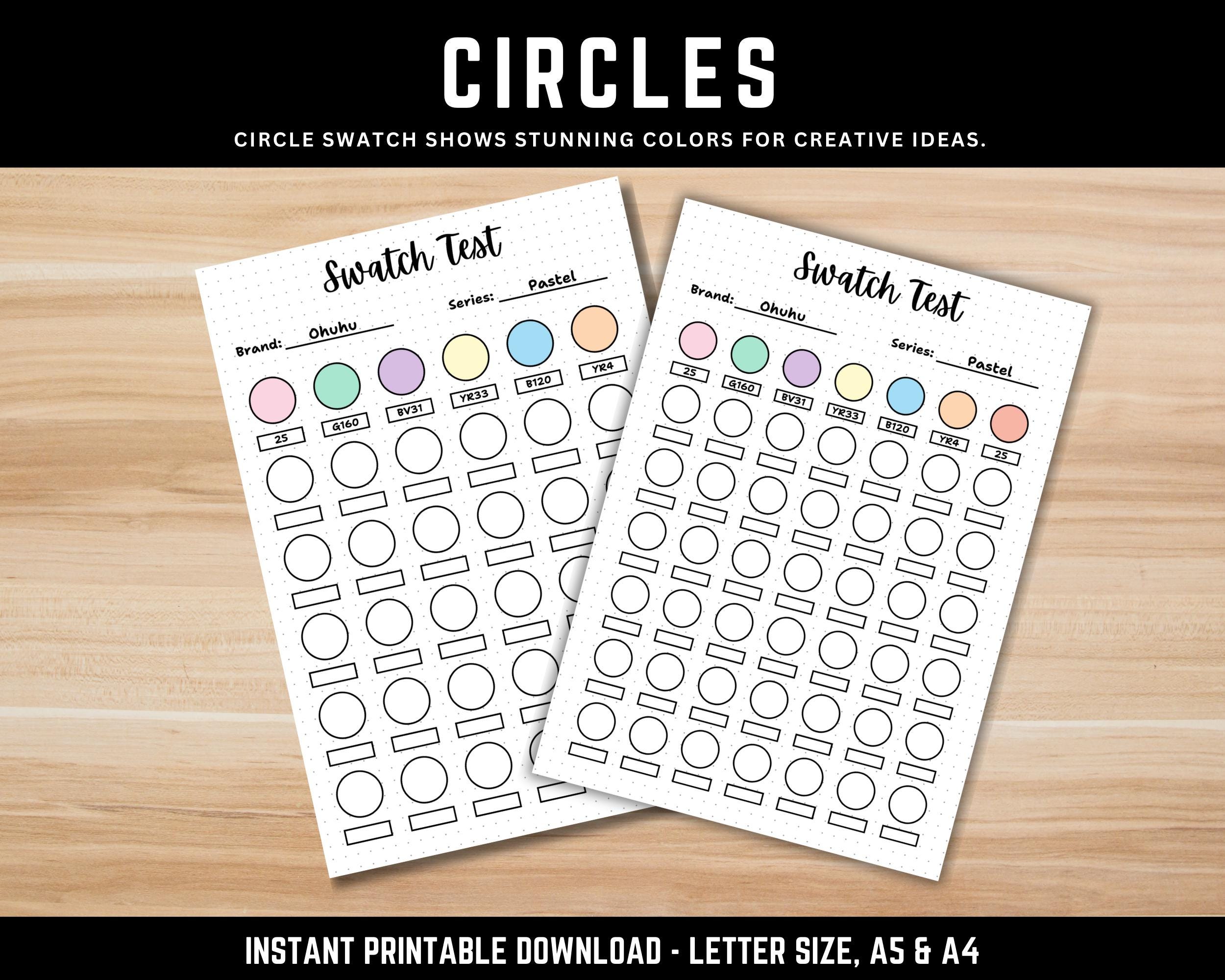 Swatch Test Tracker - Printable Color Swatch Journal Pages - Planner ...