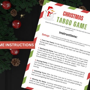 Christmas Taboo Game | Printable Christmas Party Game | Forbidden Word ...