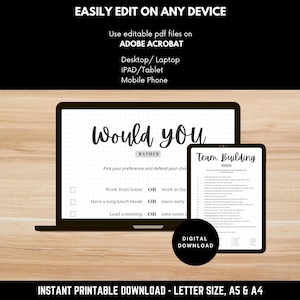 Icebreaker Games Bundle Printable | Office Party, Dinner Conversation ...