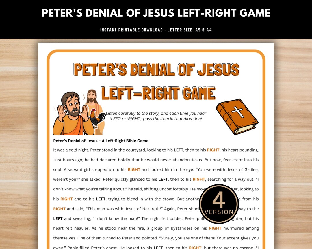 Peter's Denial of Jesus Left-right Game – Printable Bible Story ...