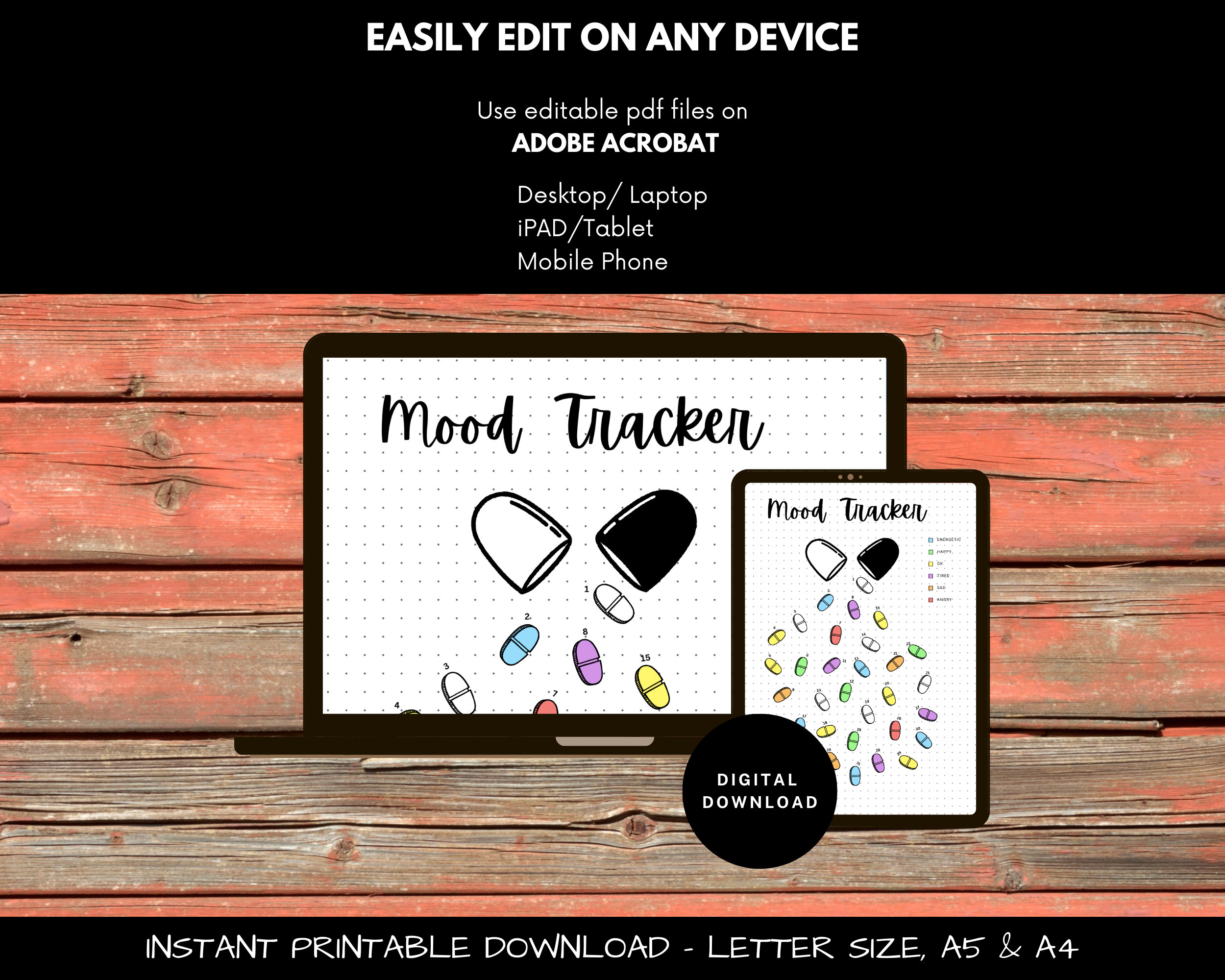 Medication Mood Tracker - Printable Journal Page - Daily Mood Tracker ...