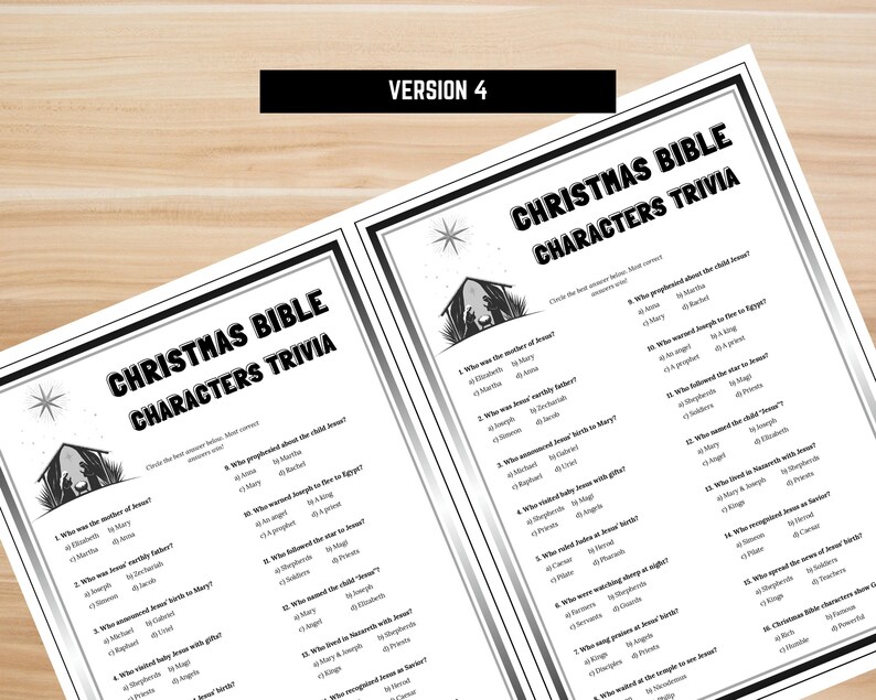 Christmas Bible Characters Trivia Game | Christian Nativity Quiz for ...