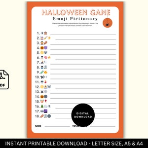 Halloween Emoji Game | Printable Halloween Pictionary | Fun Halloween ...