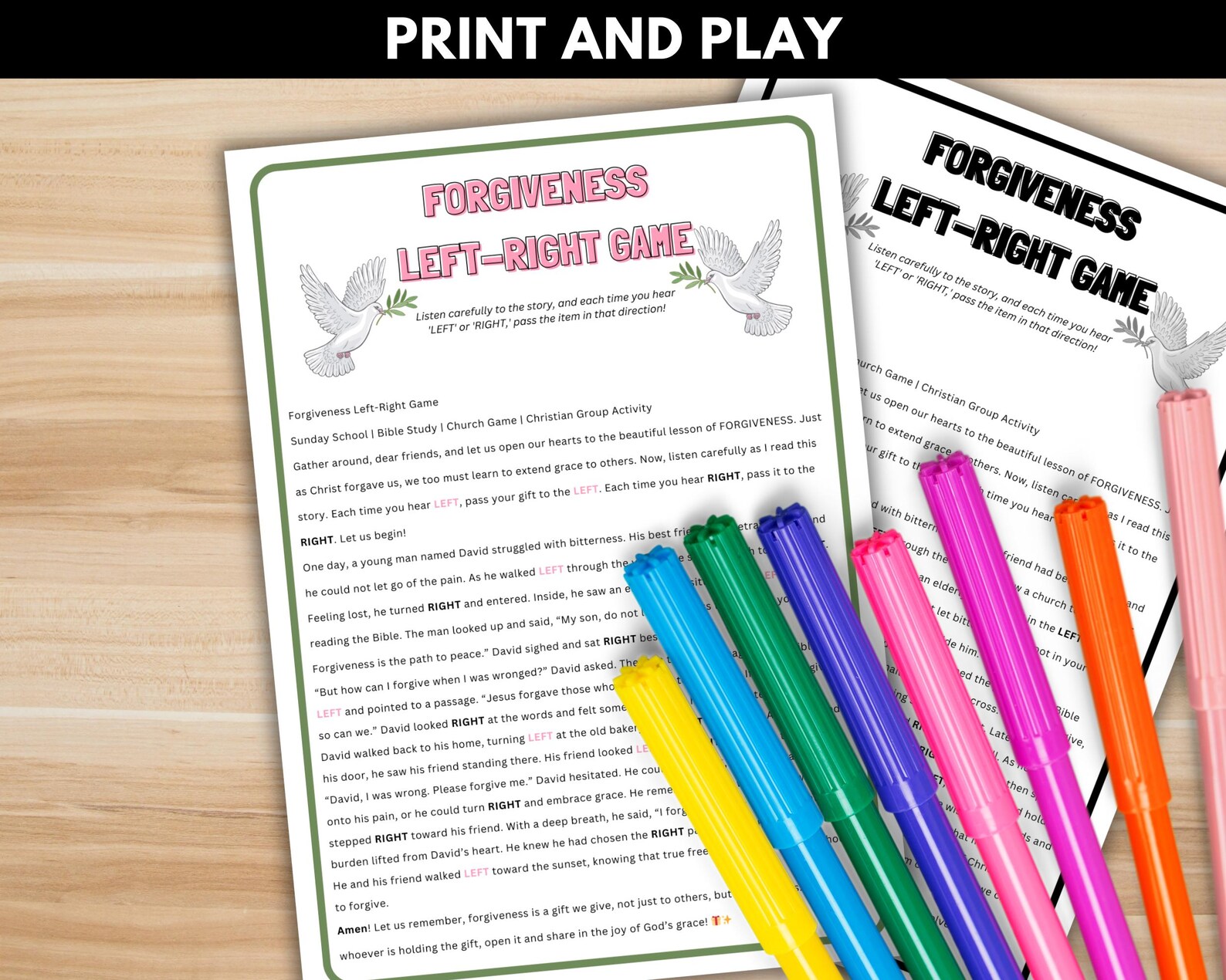 Forgiveness Left Right Game, Church Party Game, Bible Study Activity ...