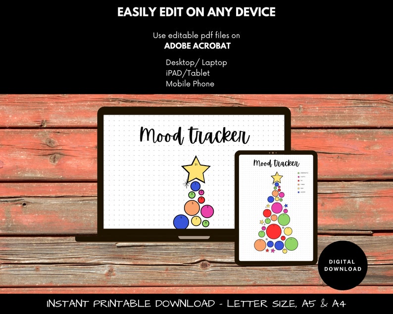 Holiday Mood Tracker - Printable Christmas Tree Journal Page - Daily ...