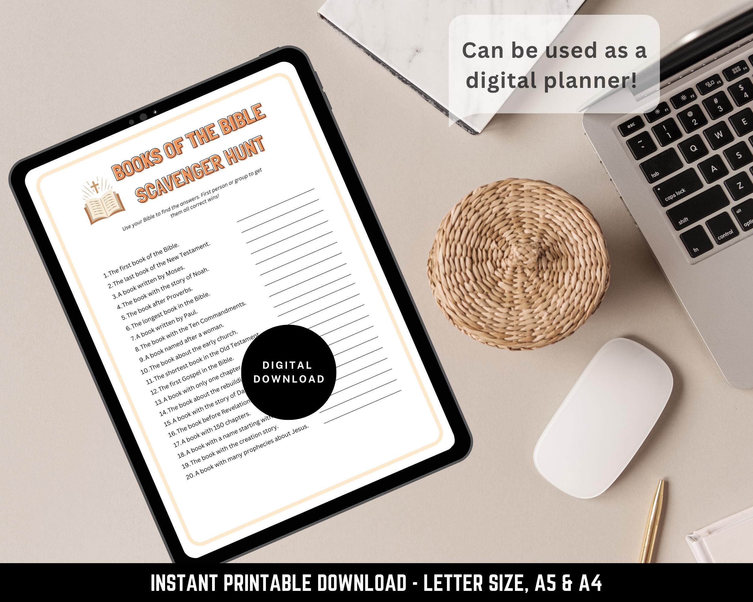 Books of the Bible Scavenger Hunt Game – Printable Christian Activity ...