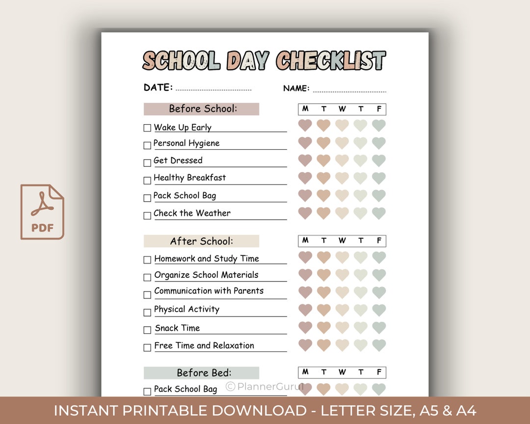 Editable Daily Schedule for Kids | Task Sheet for Kids | Daily ...
