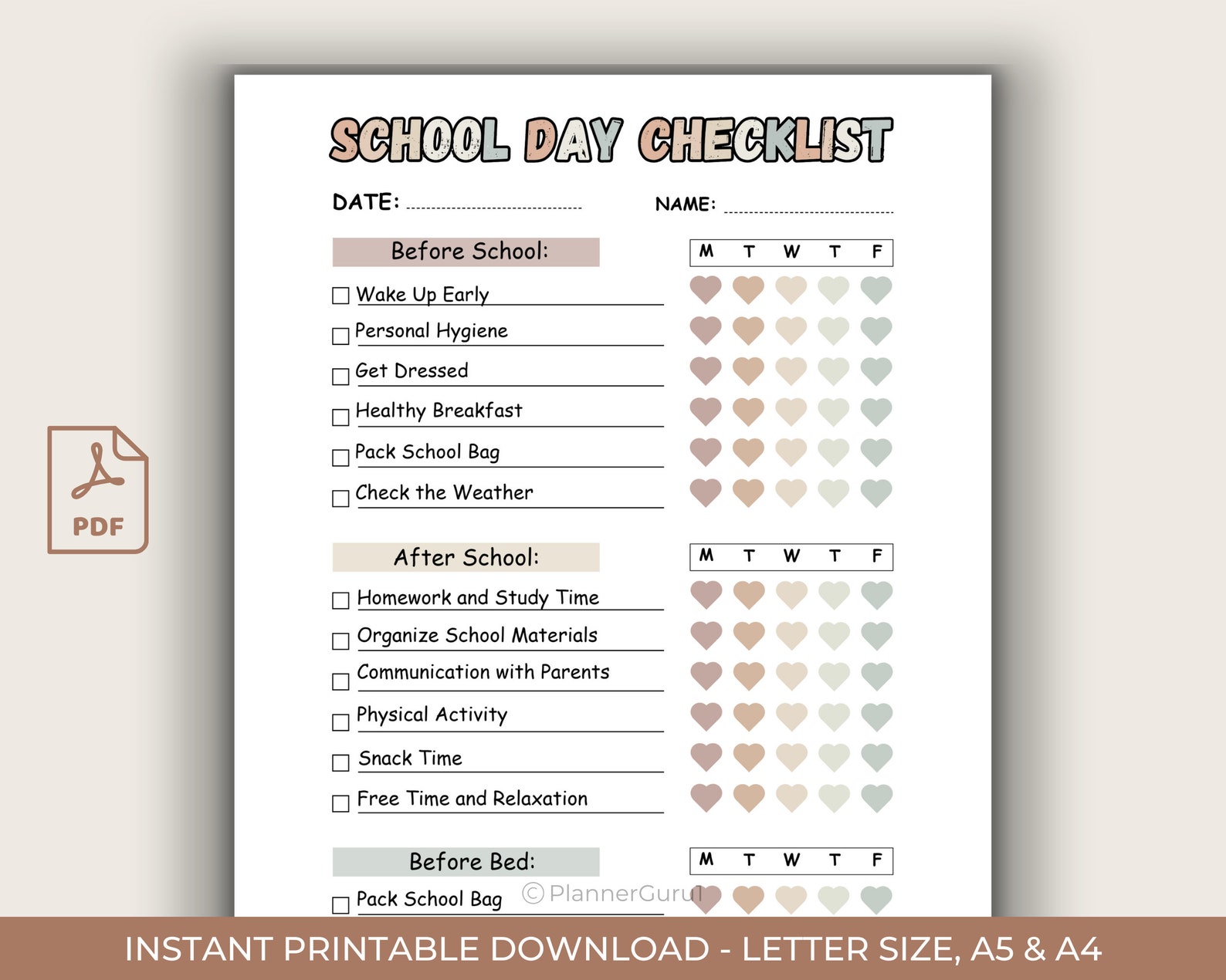 Editable Daily Schedule for Kids | Task Sheet for Kids | Daily ...