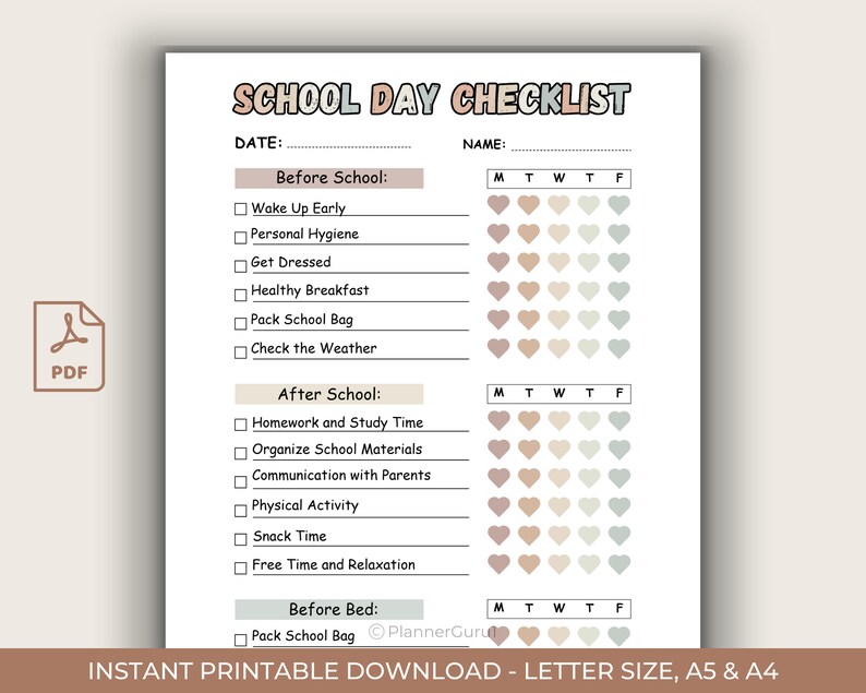 Editable Daily Schedule for Kids | Task Sheet for Kids | Daily ...