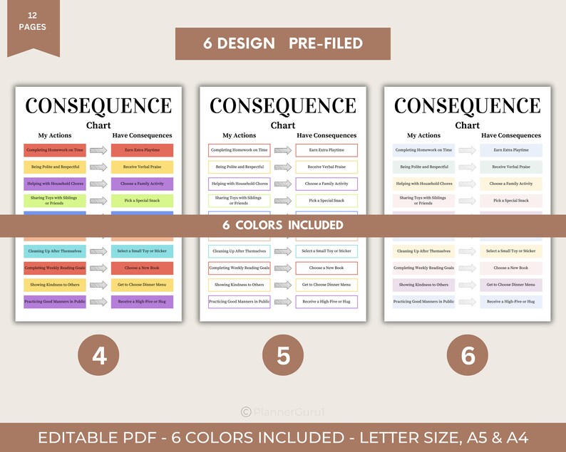 Customizable Consequence Chart, My Actions Have Consequences, School ...