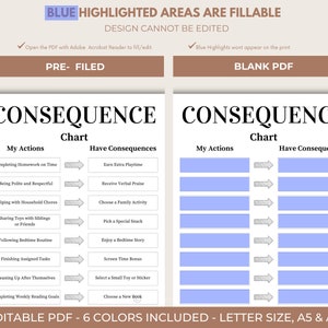 Customizable Consequence Chart, My Actions Have Consequences, School ...
