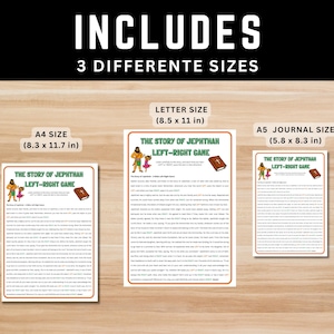 The Story of Jephthah Left-right Game - Printable Bible Game for Church ...
