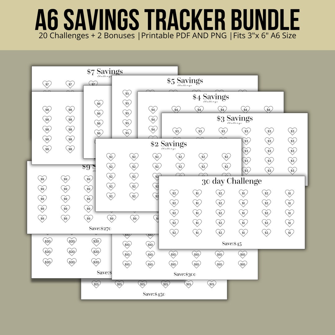 Economical Savings Challenge Printables | Monthly Money Saving Bundle ...