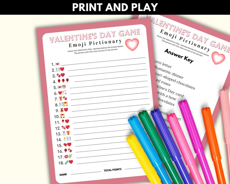 Valentine's Day Emoji Game | Fun Printable Valentines Activity ...