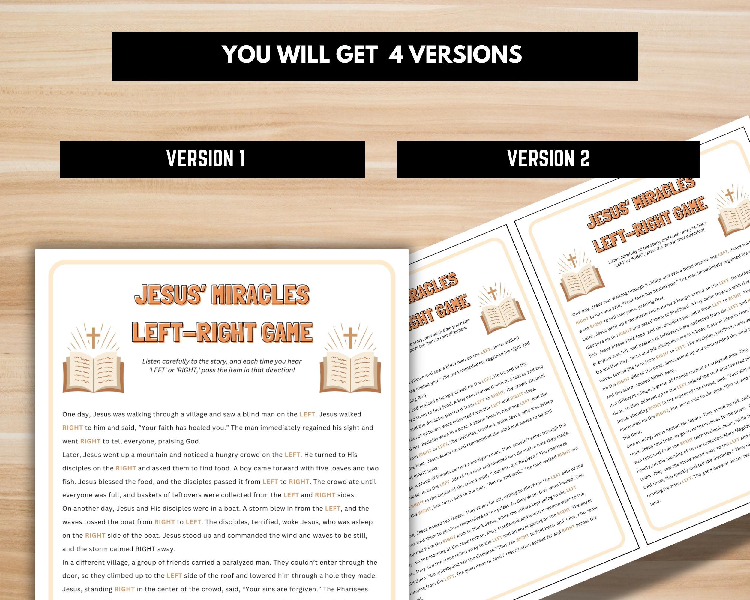 Bible Left Right Game - Printable Church Party Game for Sunday School ...