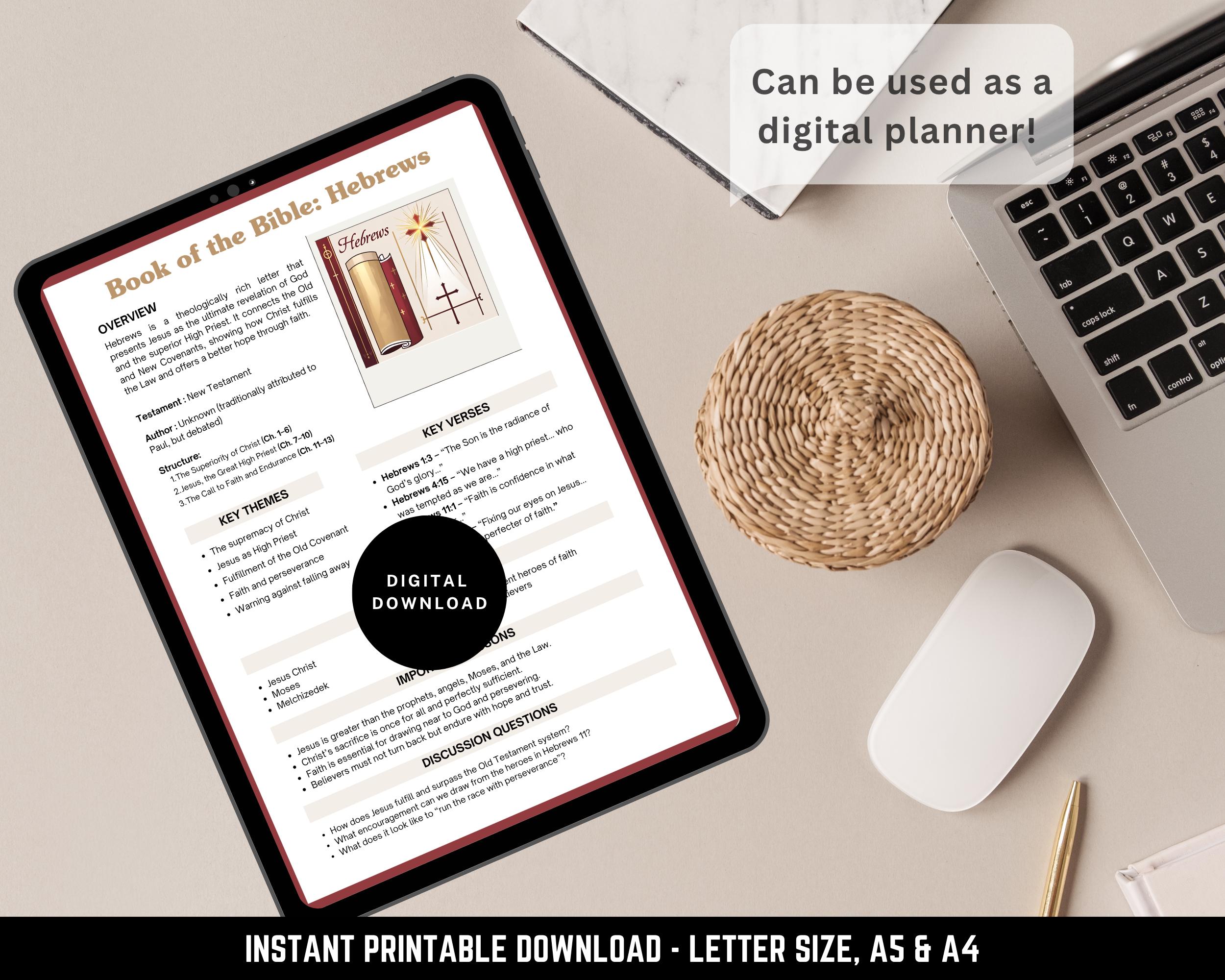 Bible Study Guide Printable | 66 Book Summaries | Old and New Testament ...