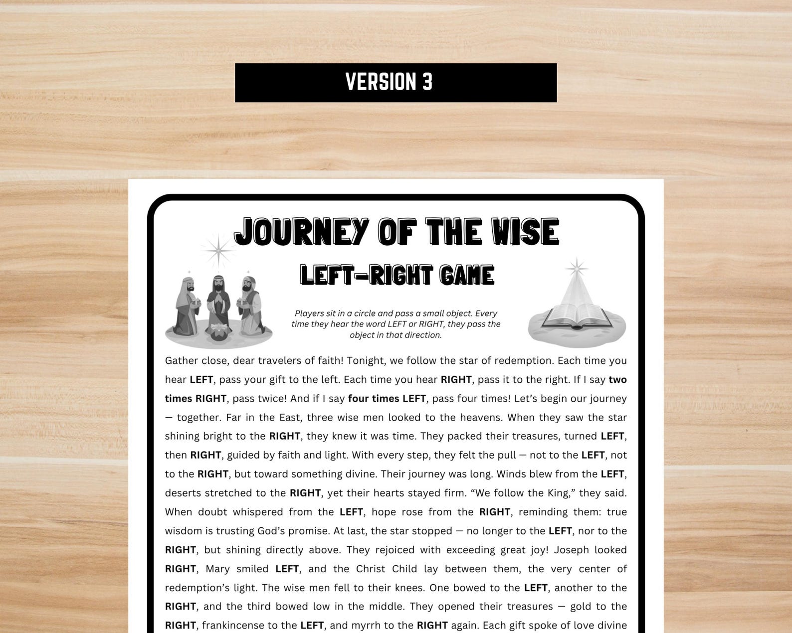 Journey of the Wise Left Right Game Printable – Christian Christmas ...