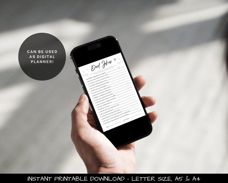 Dad Jokes Baby Shower Game, Printable Baby Shower Trivia, Fun Shower ...