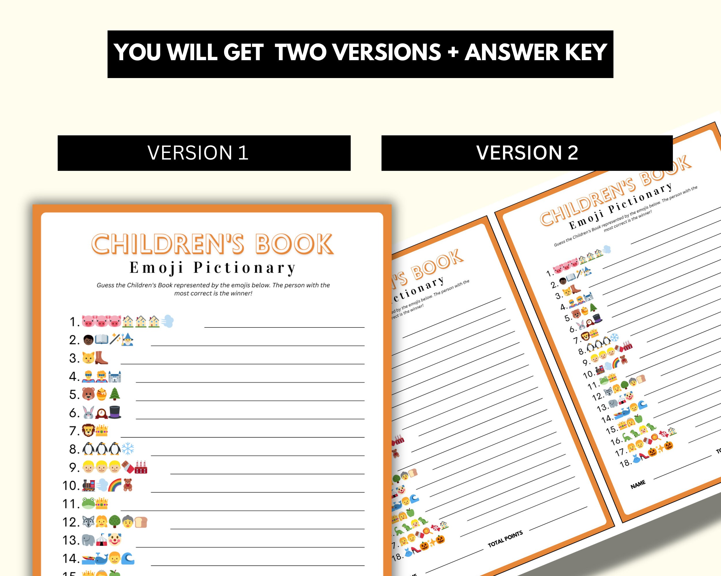 Children's Book Emoji Pictionary Game | Digital Baby Shower Game | Fun ...