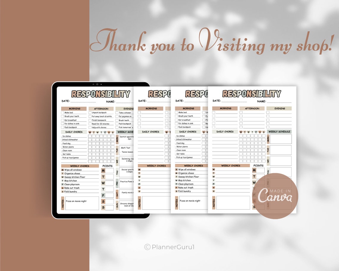 Editable Task Sheets for Kids Printable Daily Weekly Responsibility ...