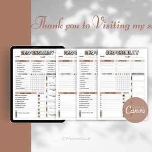 Editable Task Sheets for Kids | Printable | Daily Weekly Responsibility ...