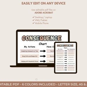 Editable Consequence Chart | My Actions Have Consequences | School ...