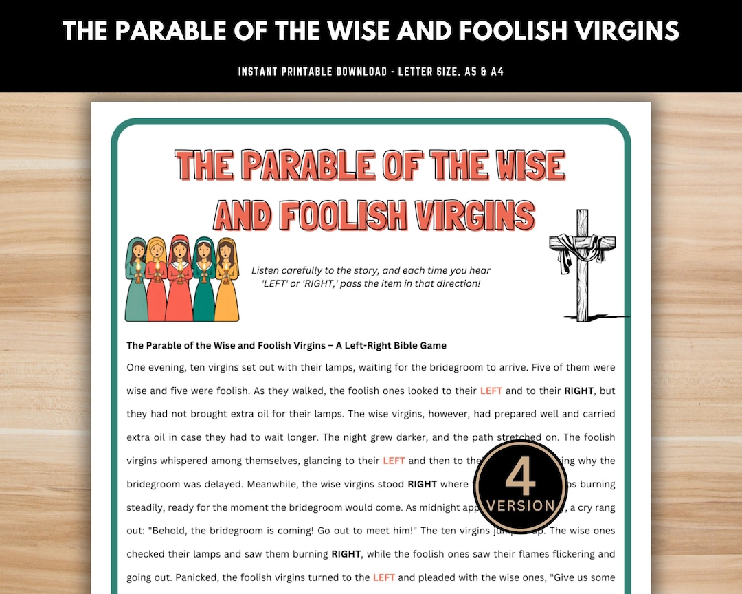 The Parable of the Wise and Foolish Virgins Left-right Game – Printable ...