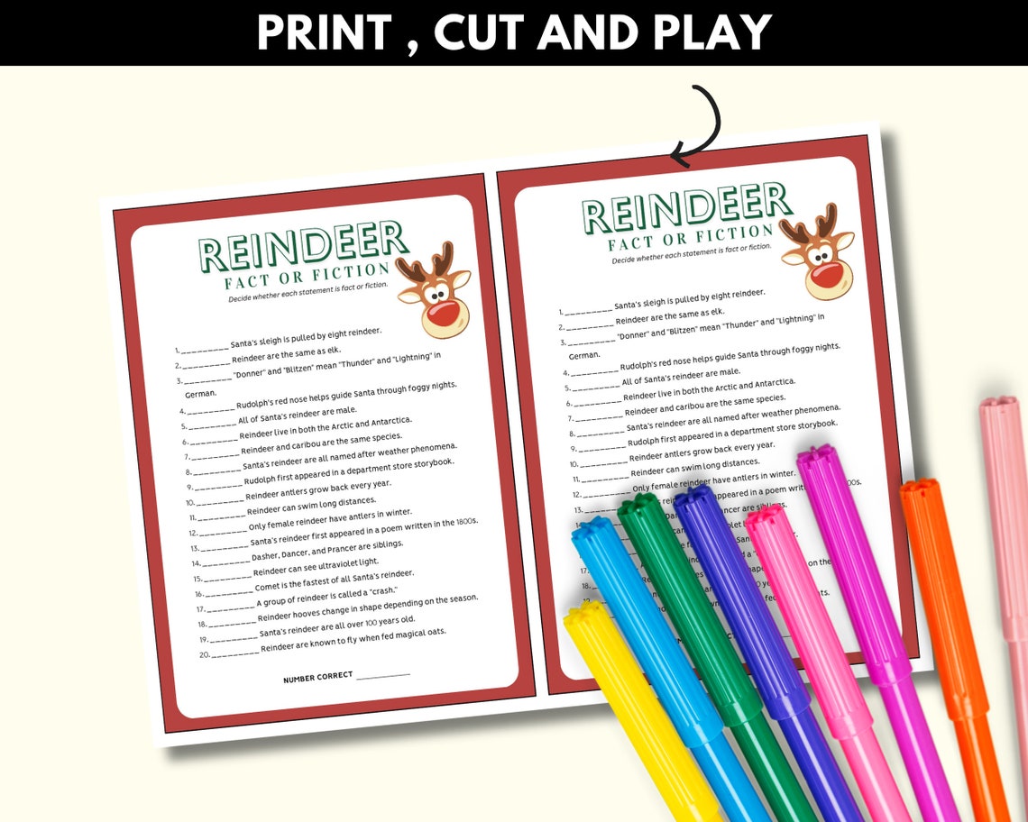 Reindeer Games Trivia | Fact or Fiction | Christmas True or False ...