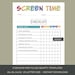 Editable Screen Time Chore Chart Printable, Screen Time Chart Checklist ...
