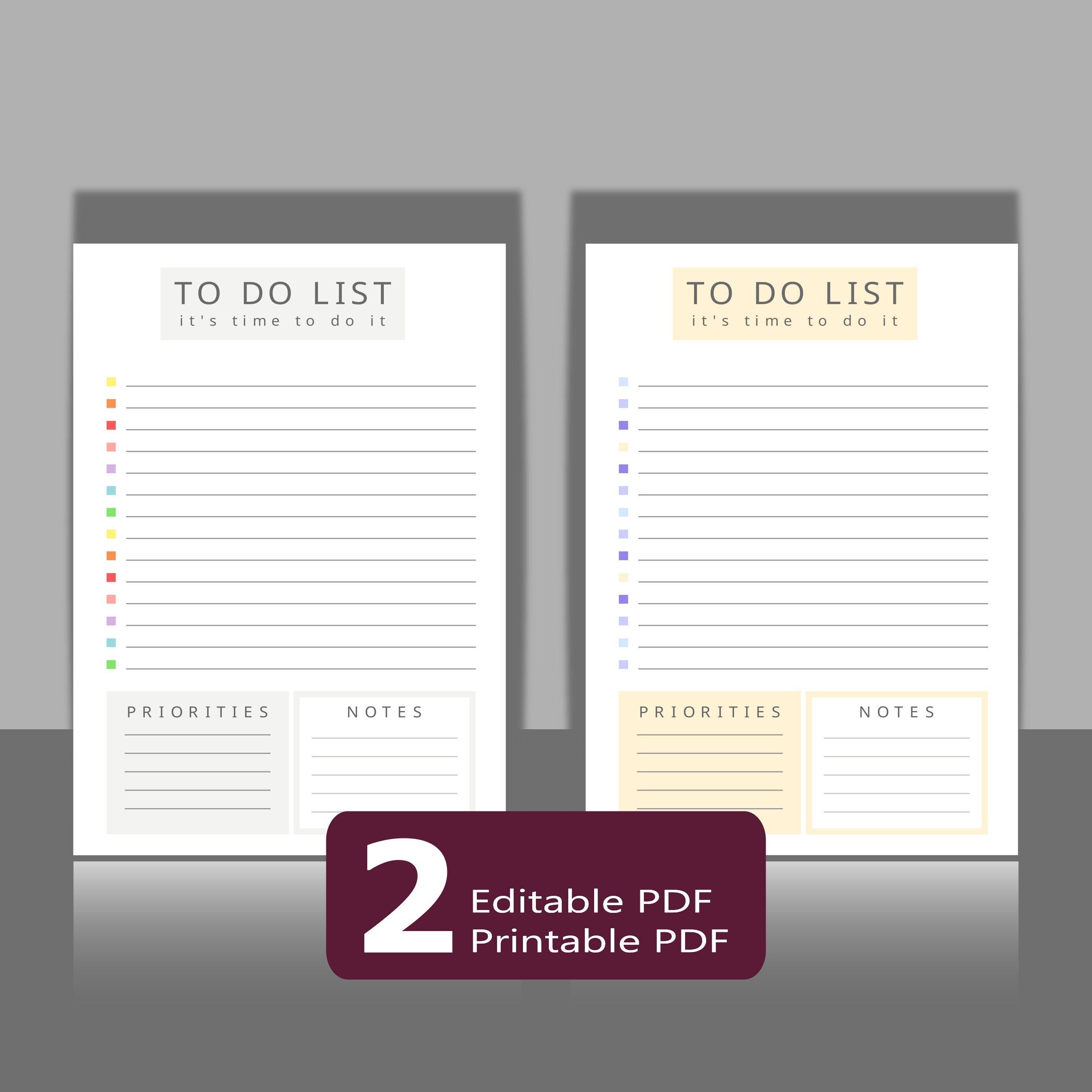 Minimal Printable To-do List, Planning Checklist PDF, Simple To-do List ...