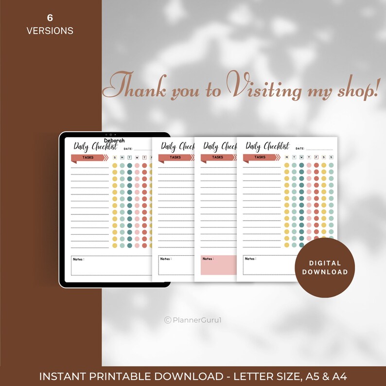 Editable Daily Checklist for Kids, Printable Chore Chart for Kids ...