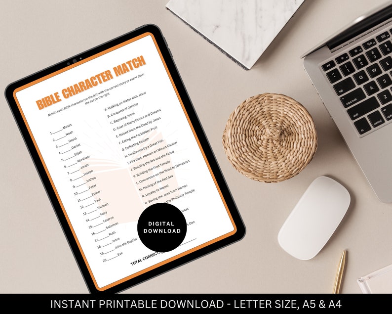 Bible Character Match Game, Printable Christian Game for Kids, Adult ...