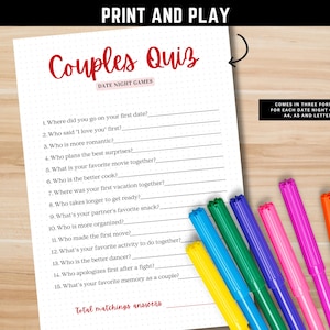 Date Night Games Bundle Printable | Couples Games for Weddings ...