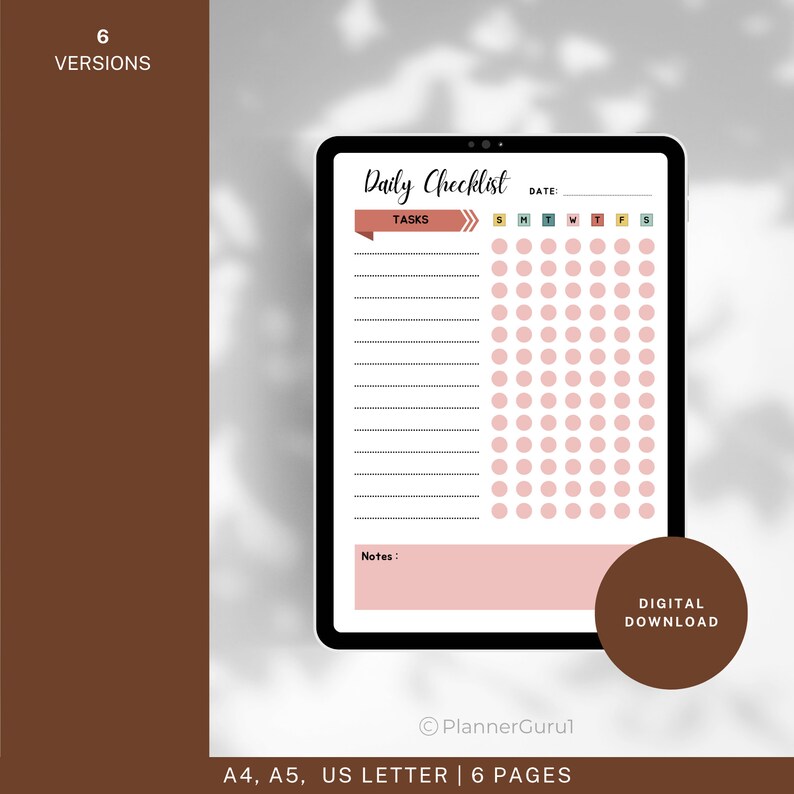 Editable Daily Checklist for Kids, Printable Chore Chart for Kids ...