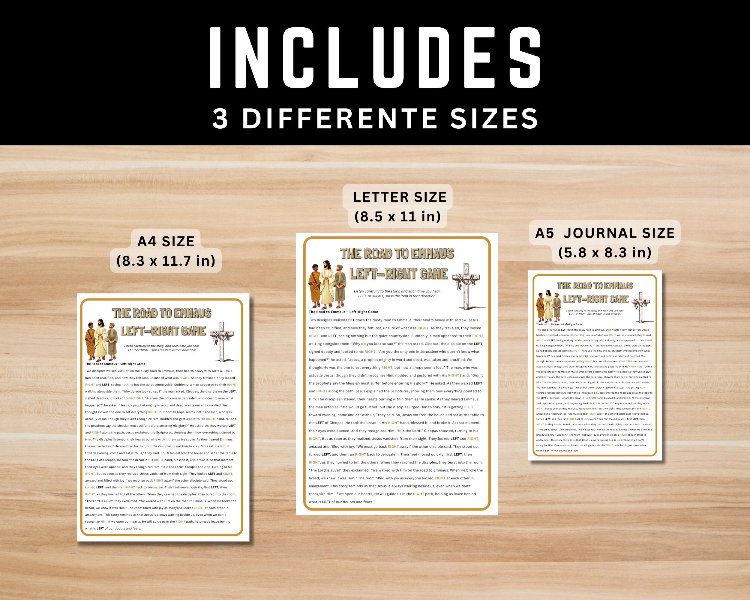 The Road to Emmaus Left Right Game - Printable Bible Story Game ...
