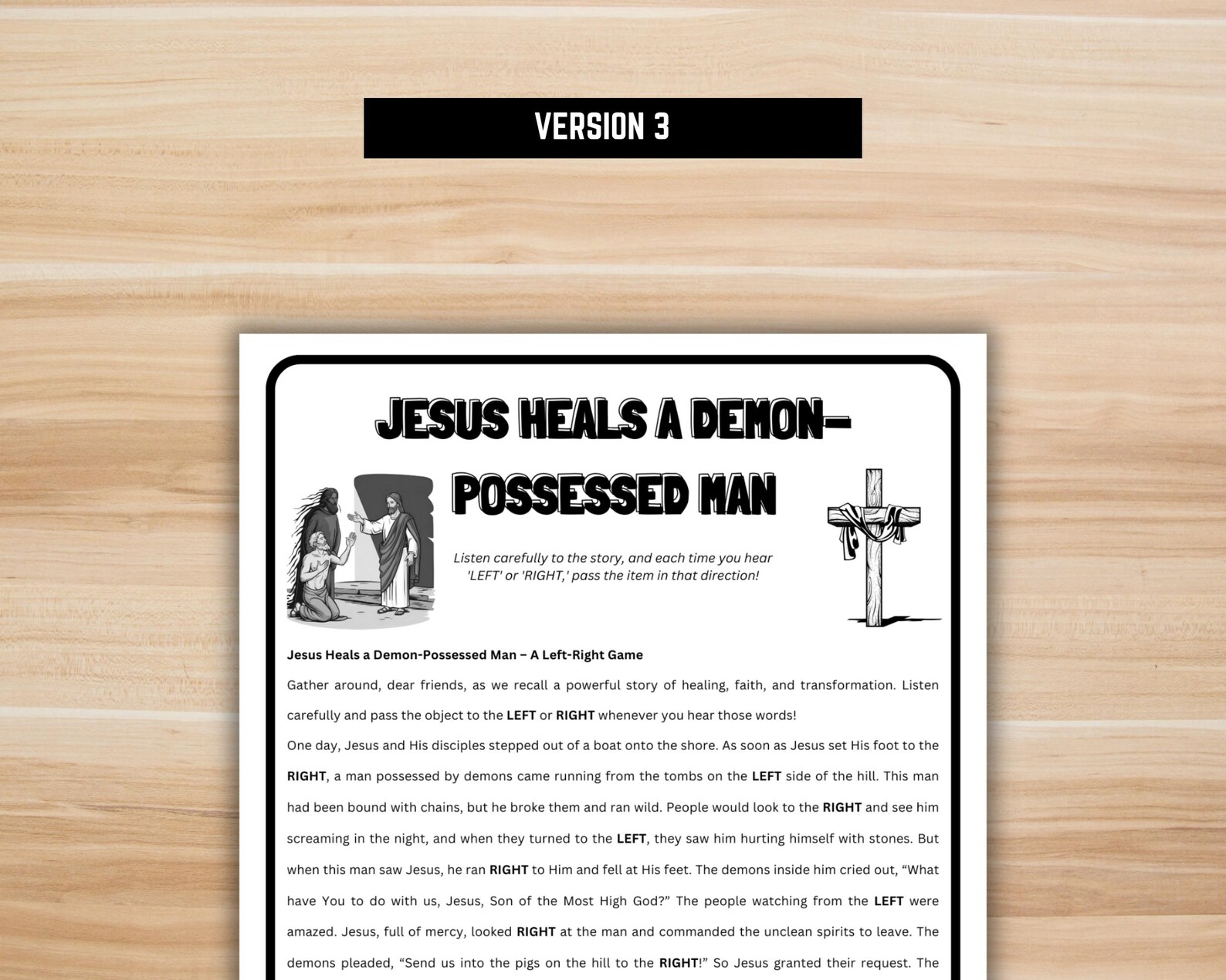 Jesus Heals a Demon-possessed Man Left-right Game – Printable Bible ...