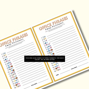 Office Emoji Pictionary Game Work Party Game Office Team Building ...
