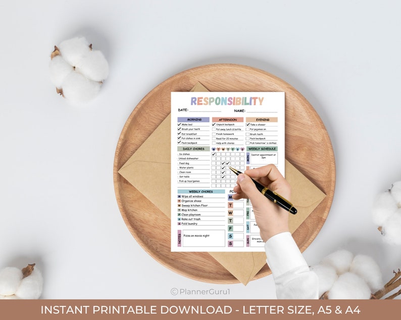 Editable Task Sheets for Kids Printable Daily Weekly Responsibility ...