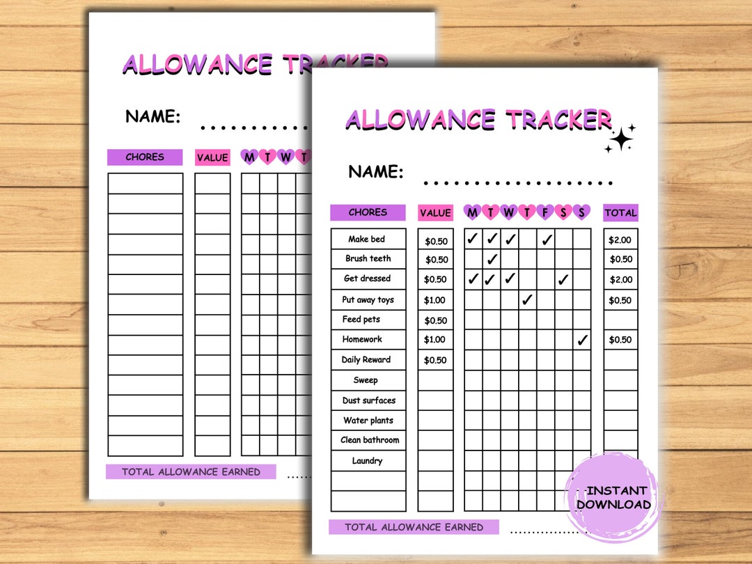 Child Support Tracker Editable PDF Task Chart Maternity - Etsy