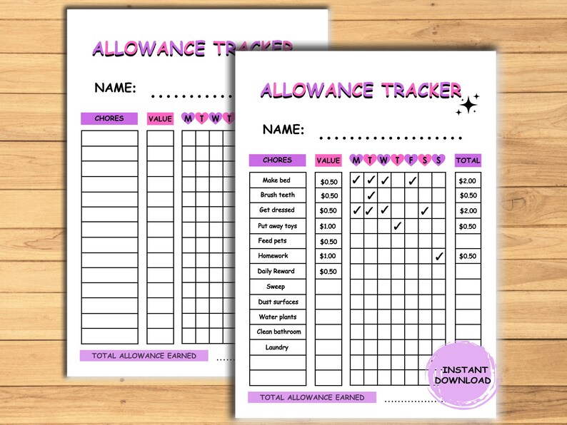 Child Support Tracker Editable PDF Task Chart Maternity - Etsy