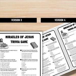 Miracles of Jesus Trivia Game - Christian Bible Study Activity, Faith ...